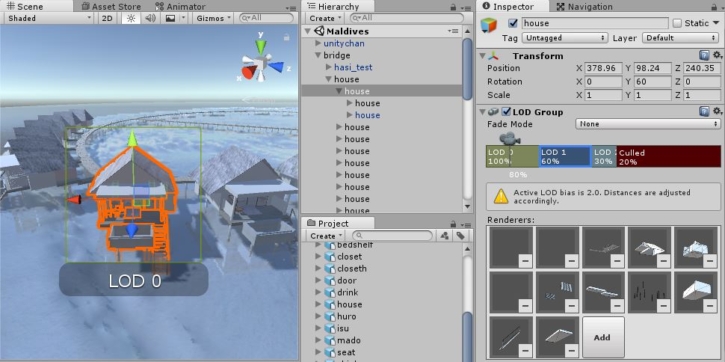 【Unity】モデル動作の軽量化。LODで遠くのモデルを低ポリゴンや非表示にする。 | だらはの超Unityゲーム塾